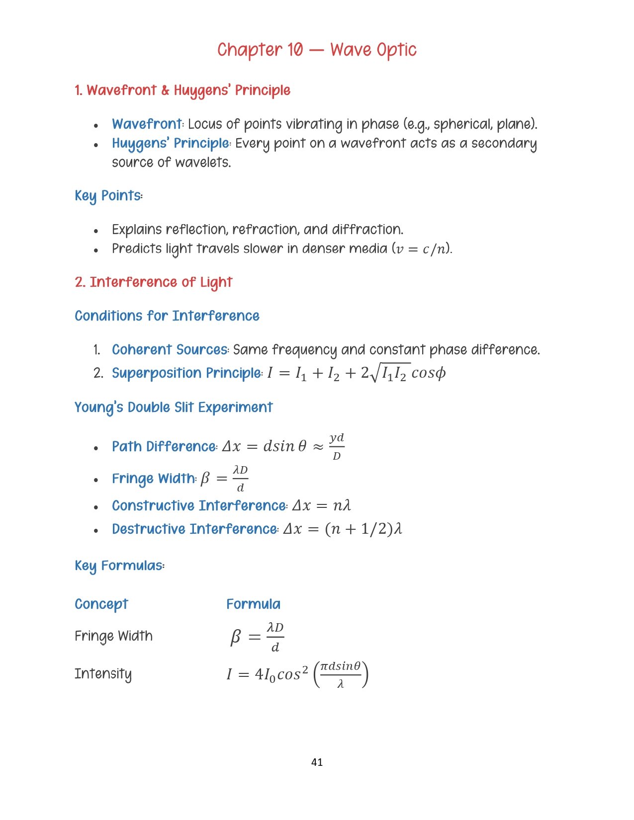 NCERT Class 12th Physics Short Notes With Formula 2025-2026 – Target Notes