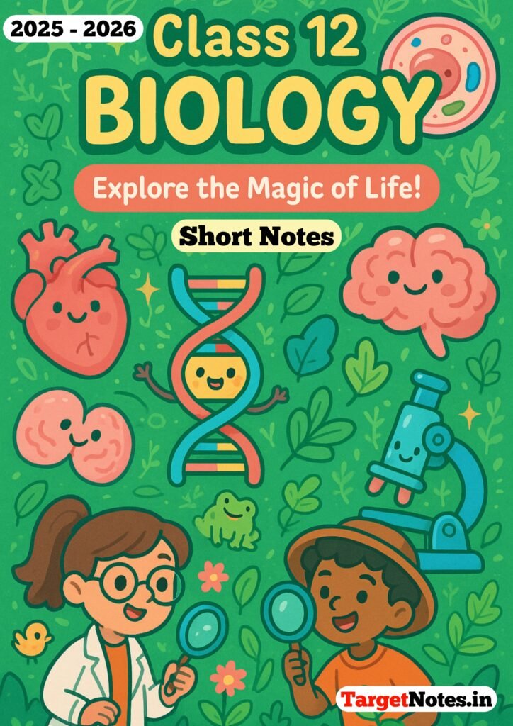 NCERT Class 12th Biology Short Notes 2025-2026 – Target Notes